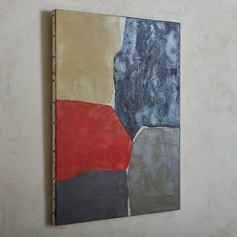 Untitled Abstract Oil Painting on Canvas by Irene Etienne, France 20th ...