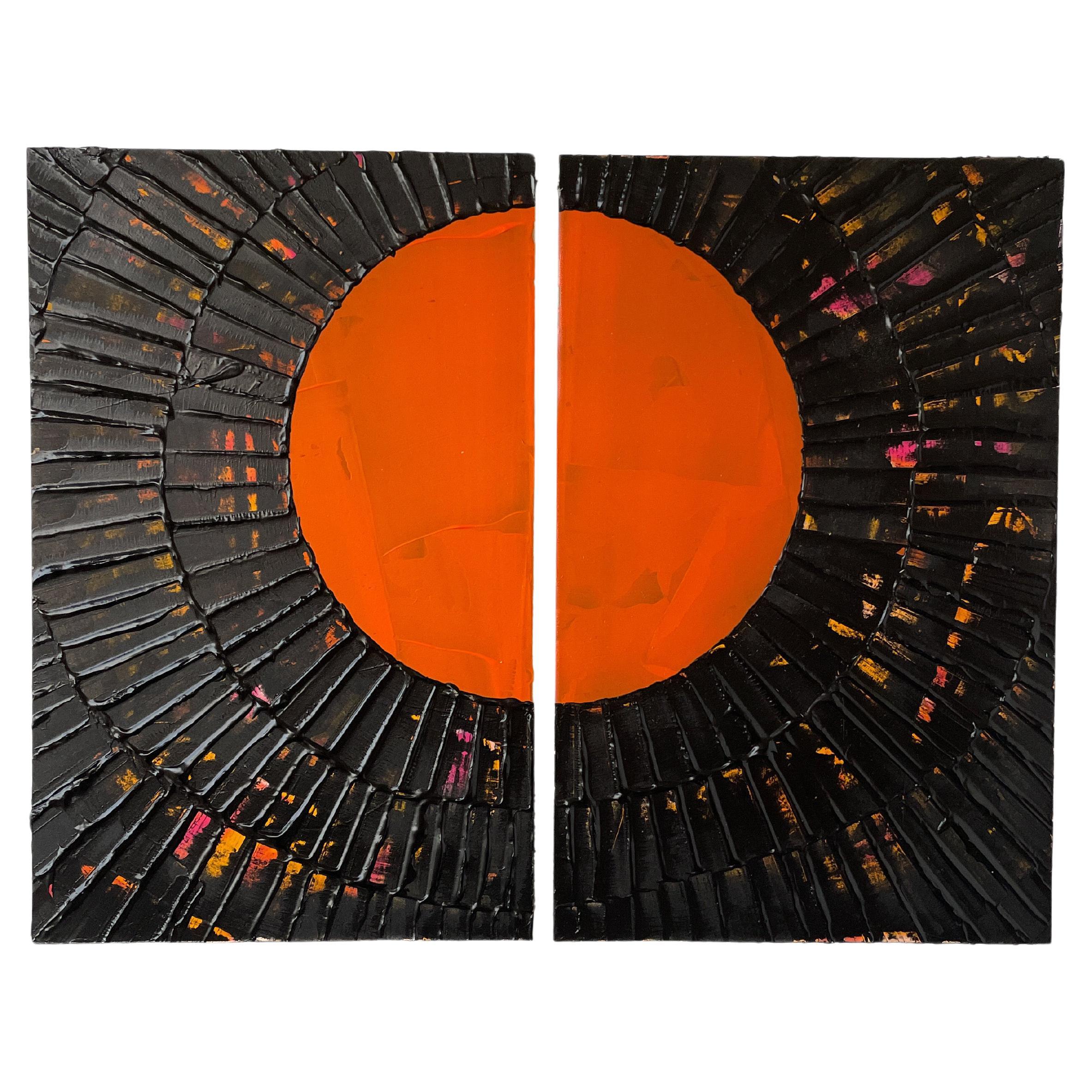 Monochromatic Diptych Painting by Elen Feinberg at 1stDibs
