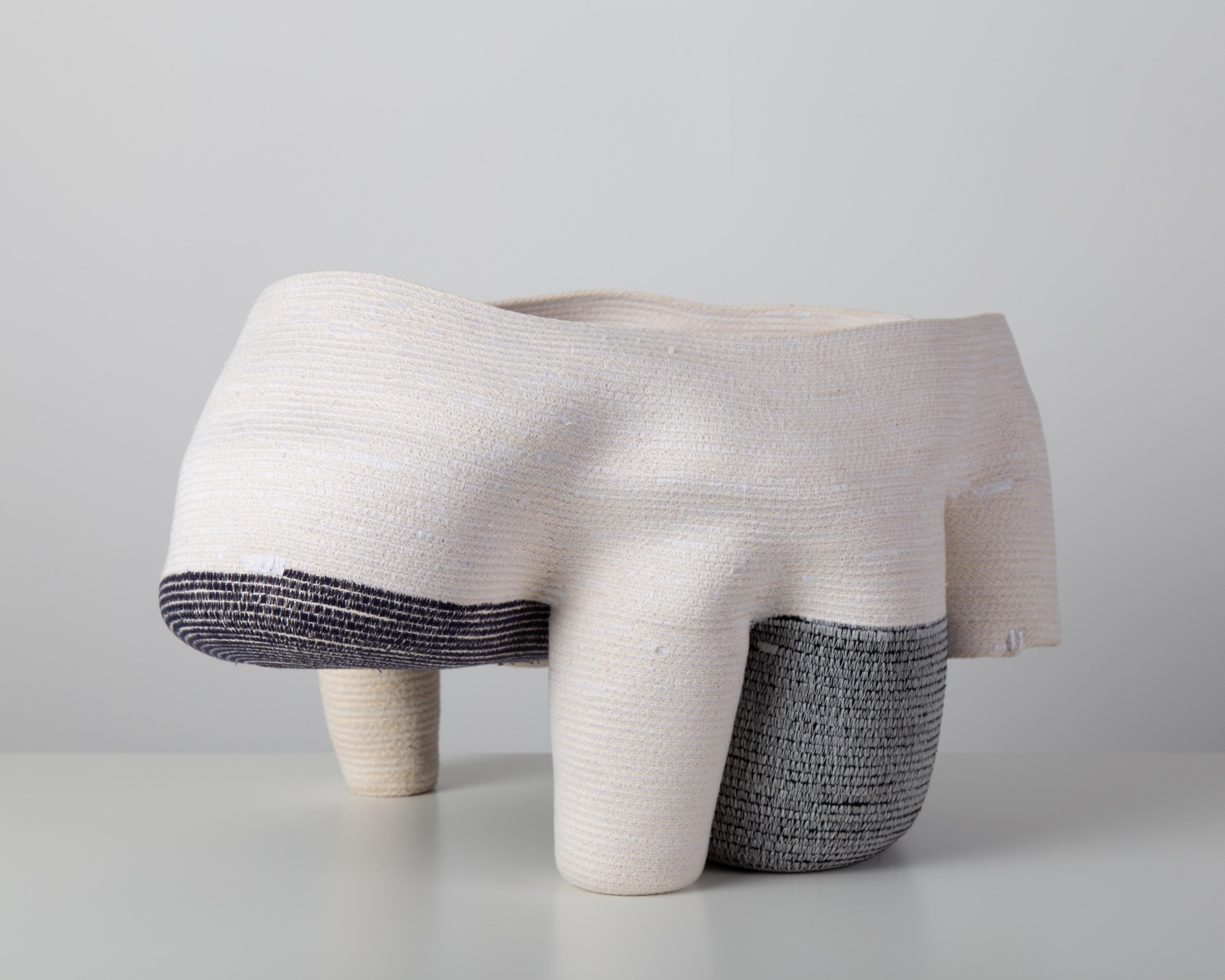 "Untitled Vessel 6" Coiled and Sewn Cotton Fiber Sculpture by Doug ...