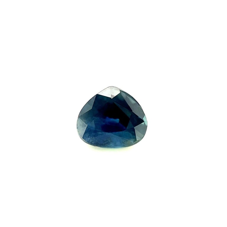 Untreated 0.85ct Natural Sapphire Deep Blue Pear Cut Gem 5.3x4.6mm Vs For Sale at 1stDibs