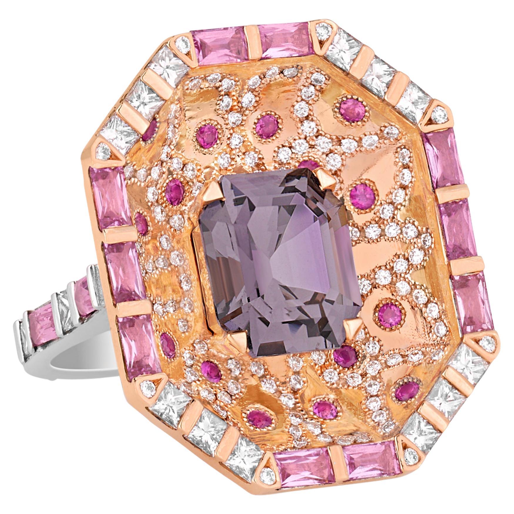 Spinel and Diamond Ring at 1stDibs