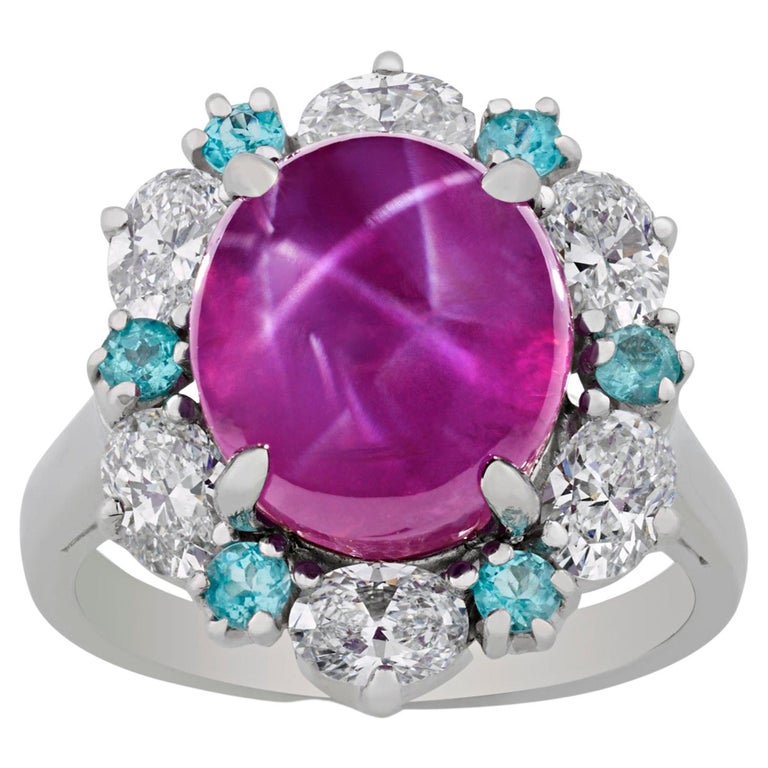 Untreated Ceylon Star Ruby Ring by Oscar Heyman, 9.61 Carats For Sale ...