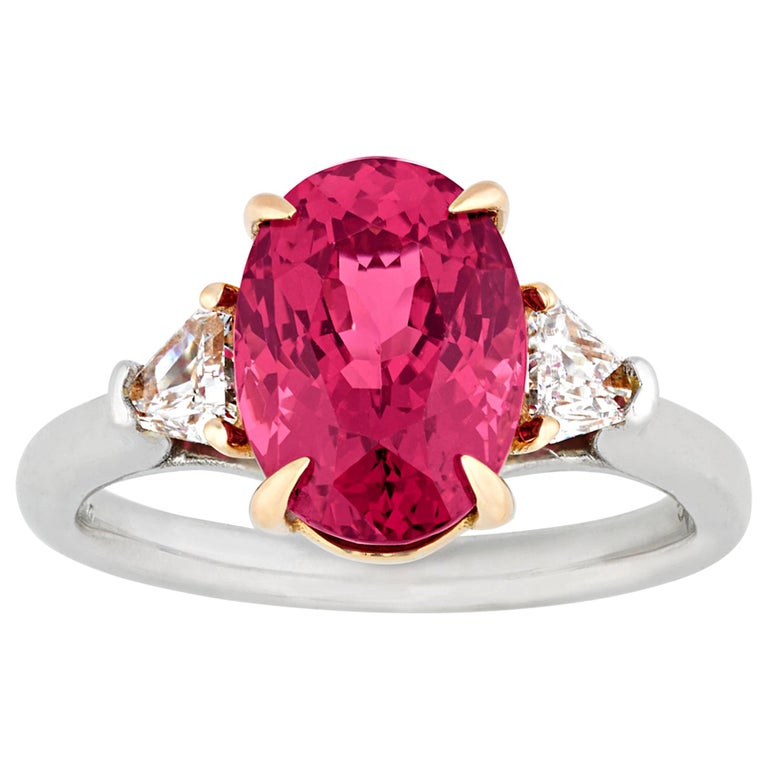 Untreated Red Spinel Ring, 4.07 Carat For Sale at 1stDibs