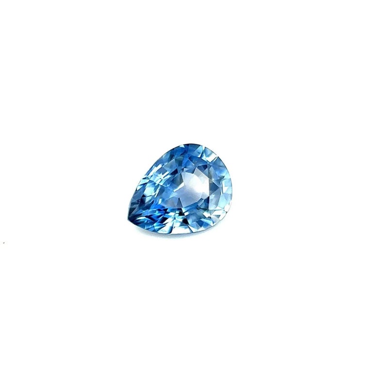 Untreated Sapphire Light Greenish Blue 0.72ct Pear Cut 6x4.8mm Vvs Gem For Sale at 1stDibs