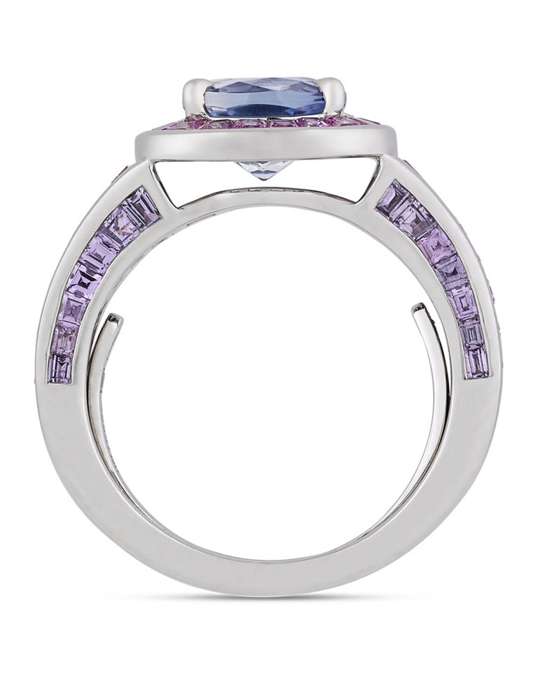 Untreated Violetish-Blue Ceylon Sapphire Ring, 2.58 Carat For Sale at ...