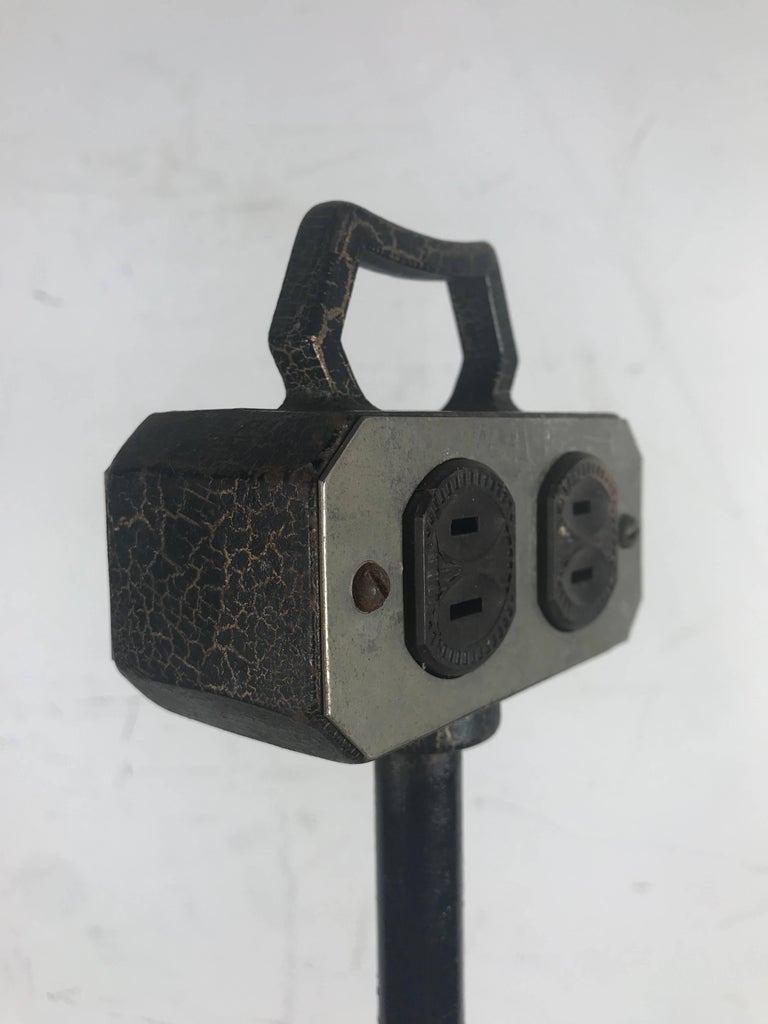 Unusual 1920s Standing Art Deco Cast Iron Four Outlet Extension Cord at ...