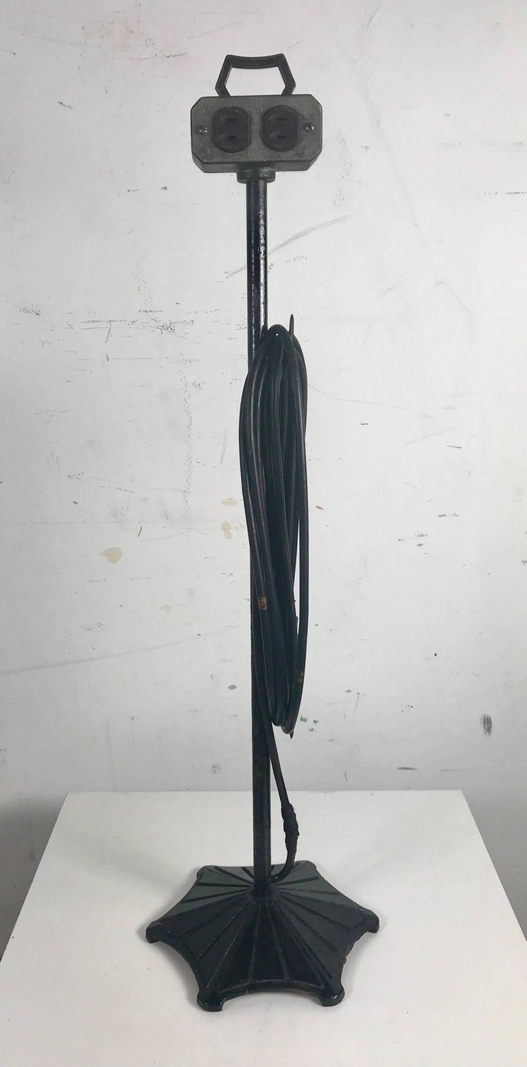 Unusual 1920s Standing Art Deco Cast Iron Four Outlet Extension Cord at ...