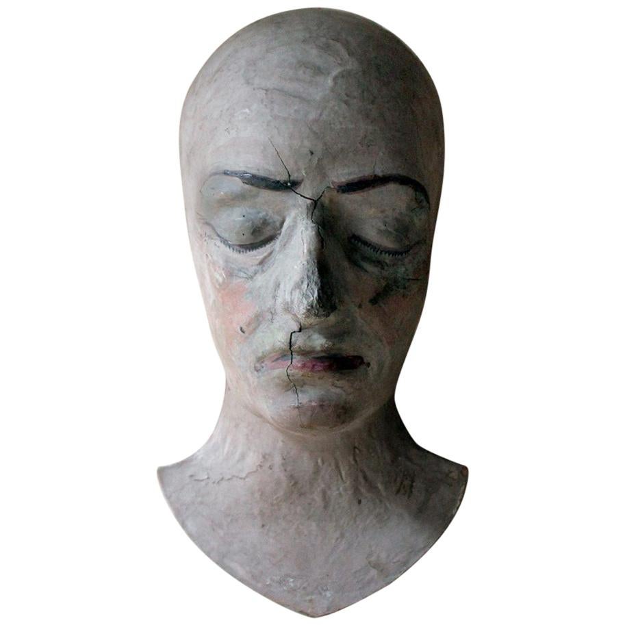 Unusual 19th Century European Painted Mask of a Lady at 1stDibs