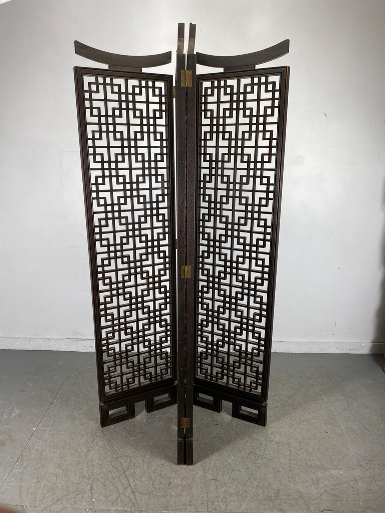 Unusual 4-Panel Traditional Meji Japanese Shoji Screen / Room Divider ...