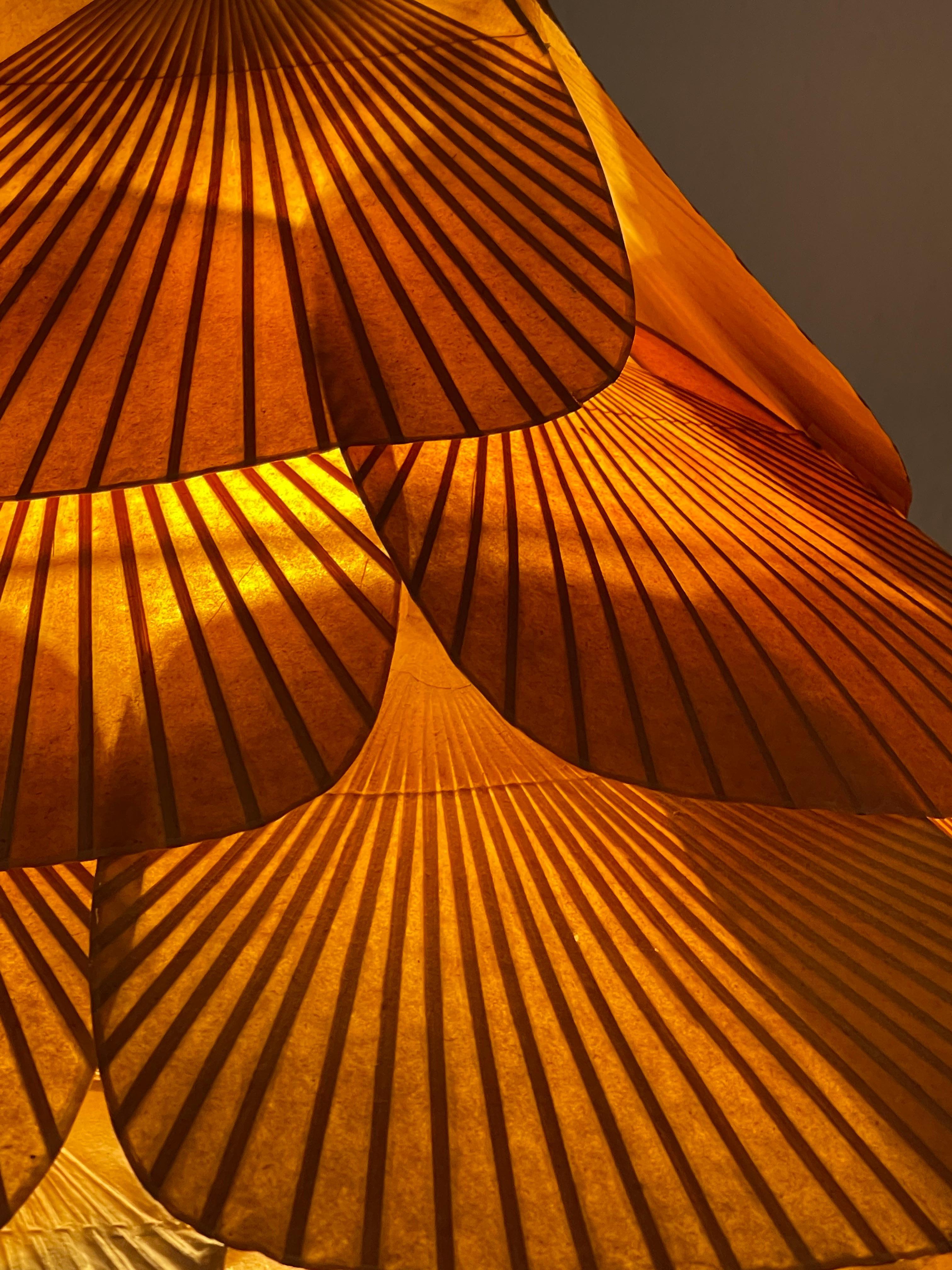 Extremely Rare Ingo Maurer 60 Fan "ROKU-JU" Uchiwa Chandelier, Design M ...