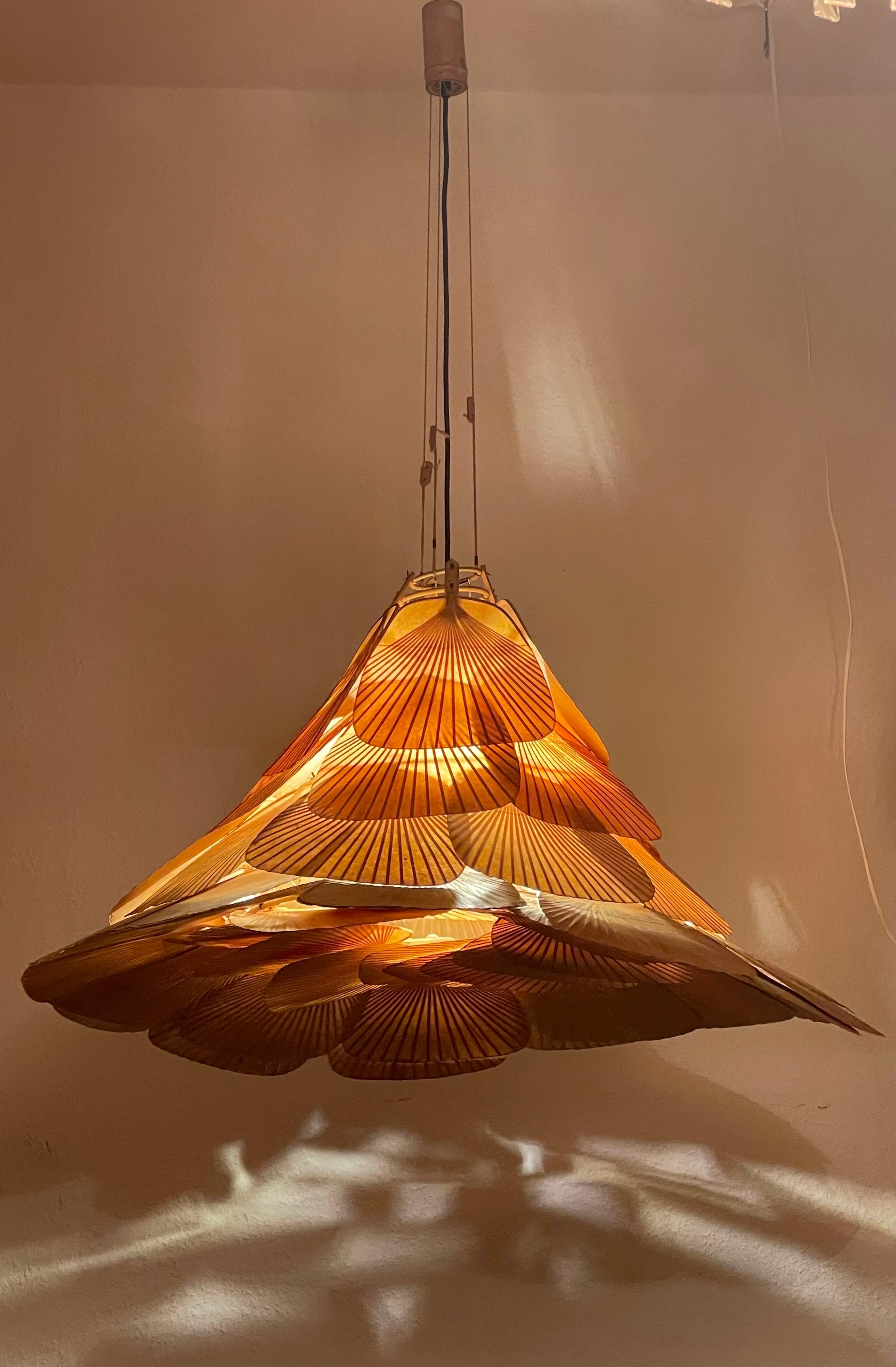Extremely Rare Ingo Maurer 60 Fan "ROKU-JU" Uchiwa Chandelier, Design M ...