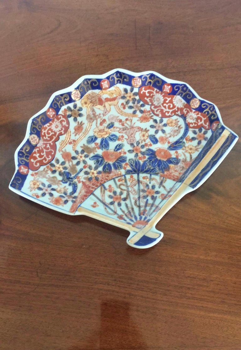 Unusual Amari Style Fan Shaped Plate For Sale at 1stDibs