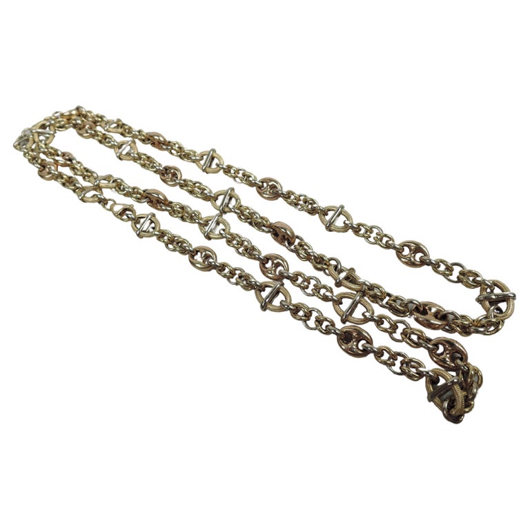 Unusual American Modern 18k Yellow and Rose Gold Chain For Sale at 1stDibs