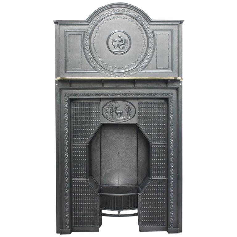 Unusual and Large Edwardian Cast Iron Combination Grate For Sale at 1stDibs