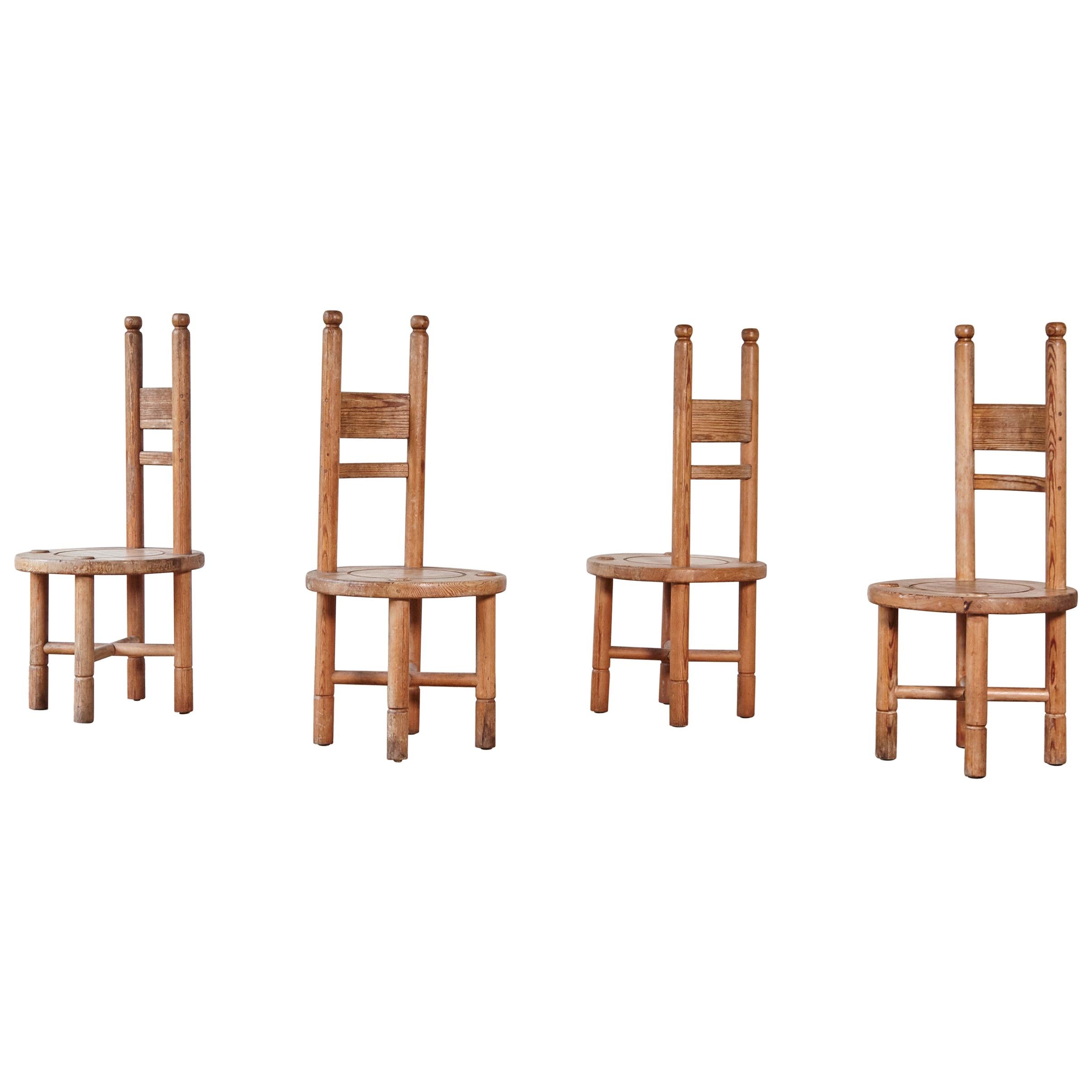 Folk Art Wooden Side Chair, Sweden, circa 1900 For Sale at 1stDibs