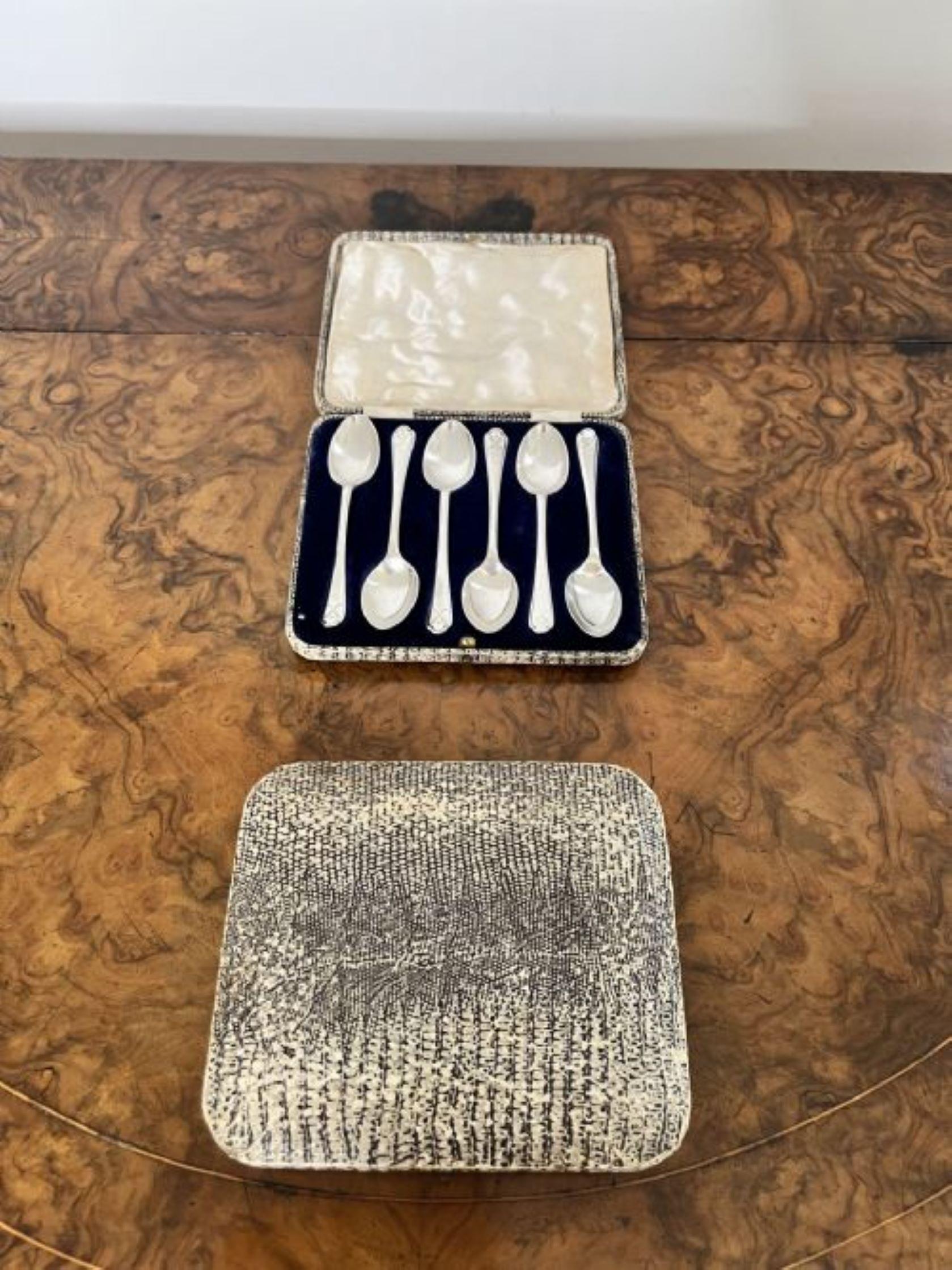 Unusual antique Edwardian silver tea spoon sets with golf club ...