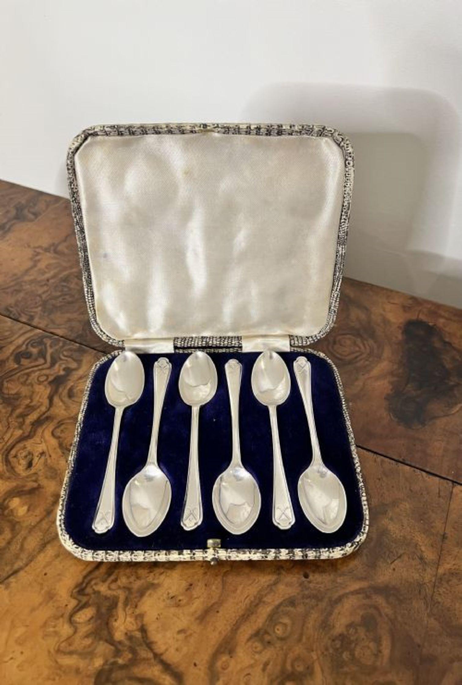 Unusual antique Edwardian silver tea spoon sets with golf club ...