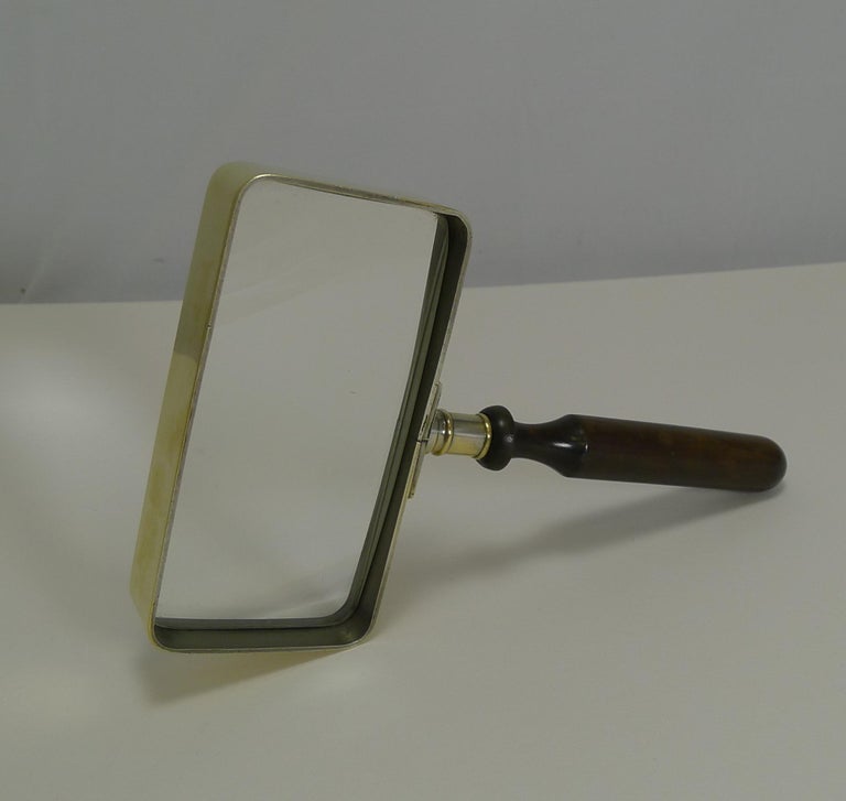 Unusual Antique English Brass and Ebony Magnifying Glass, circa 1900 at ...