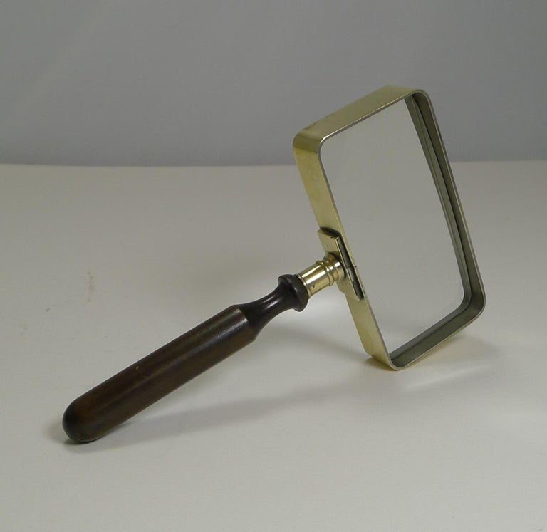 Unusual Antique English Brass and Ebony Magnifying Glass, circa 1900 at ...