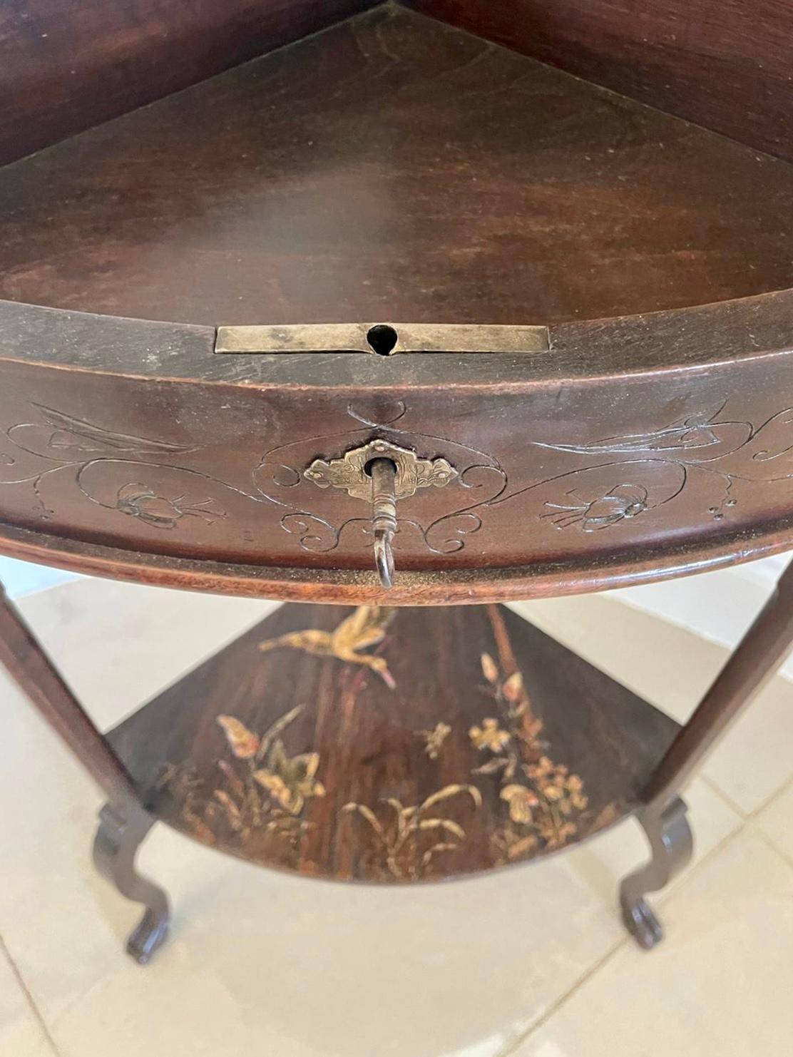 Unusual Antique Meiji Period Hardwood Corner Table For Sale at 1stDibs ...