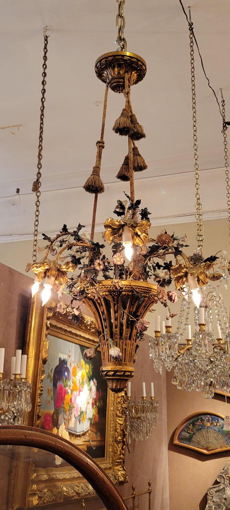 Unusual Antique Mid 19th Century French "Marie Antoinette" Chandelier ...