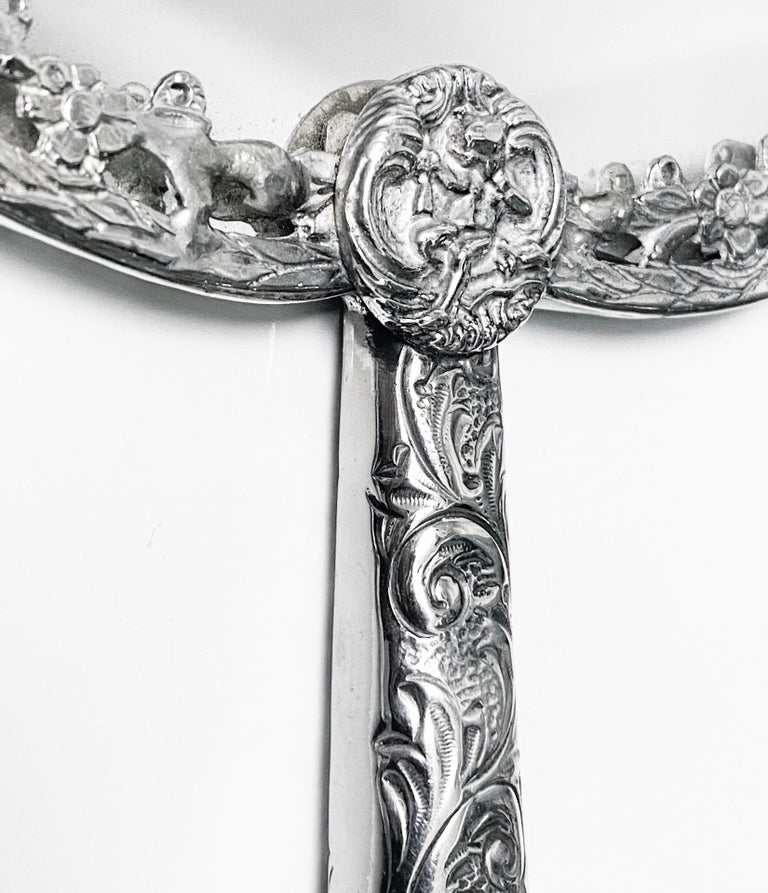 Unusual Antique Silver Hand Mirror, London 1880 Robert Humphries For ...
