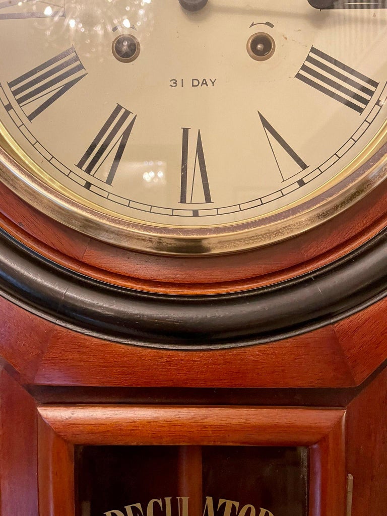 Unusual Antique Victorian 31 Day Regulator Wall Clock at 1stDibs