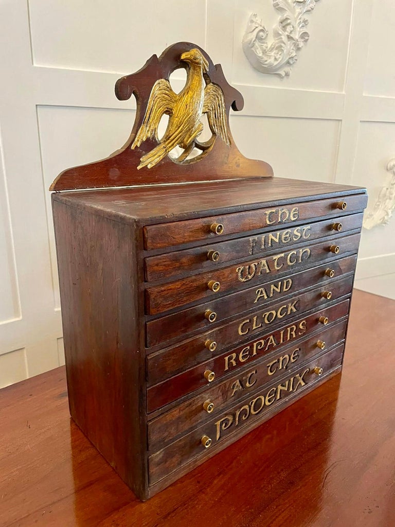 Unusual Antique Victorian Mahogany Watch and Clock Repairer’s Chest For ...