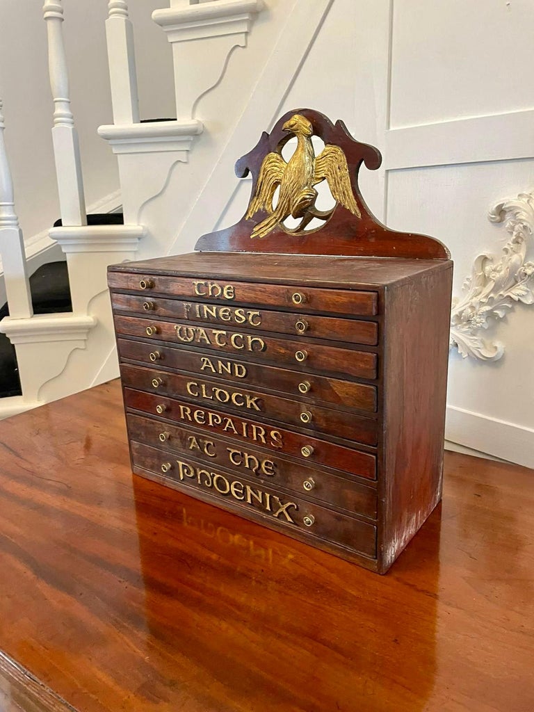Unusual Antique Victorian Mahogany Watch and Clock Repairer’s Chest For ...