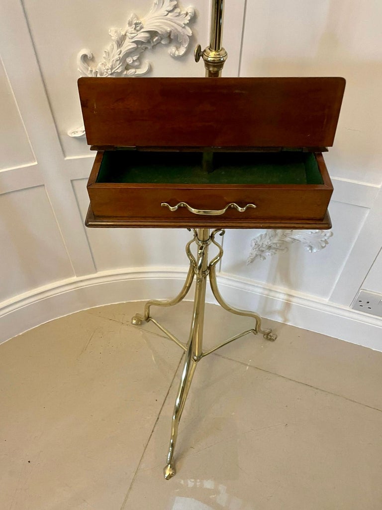 Unusual Antique Victorian Quality Mahogany and Brass Adjustable Mirror ...