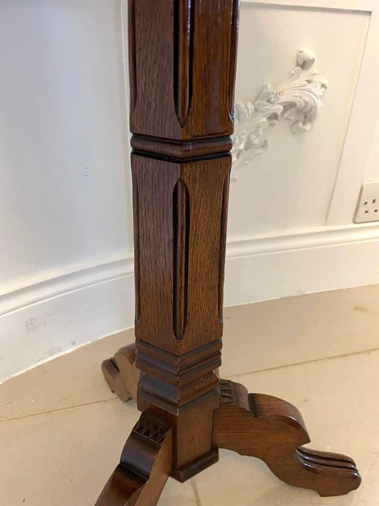 Unusual Antique Victorian Quality Oak Lamp Table For Sale at 1stDibs