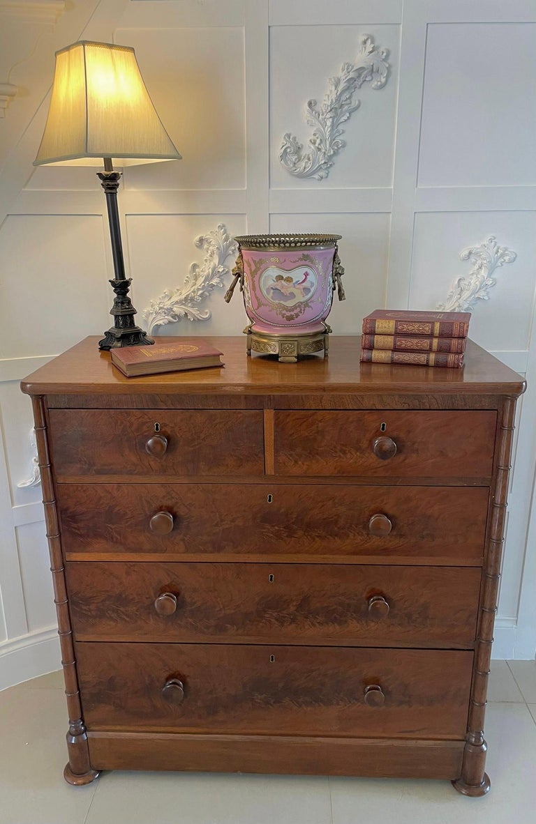 Unusual Antique Victorian Quality Walnut Chest of Drawers For Sale at ...