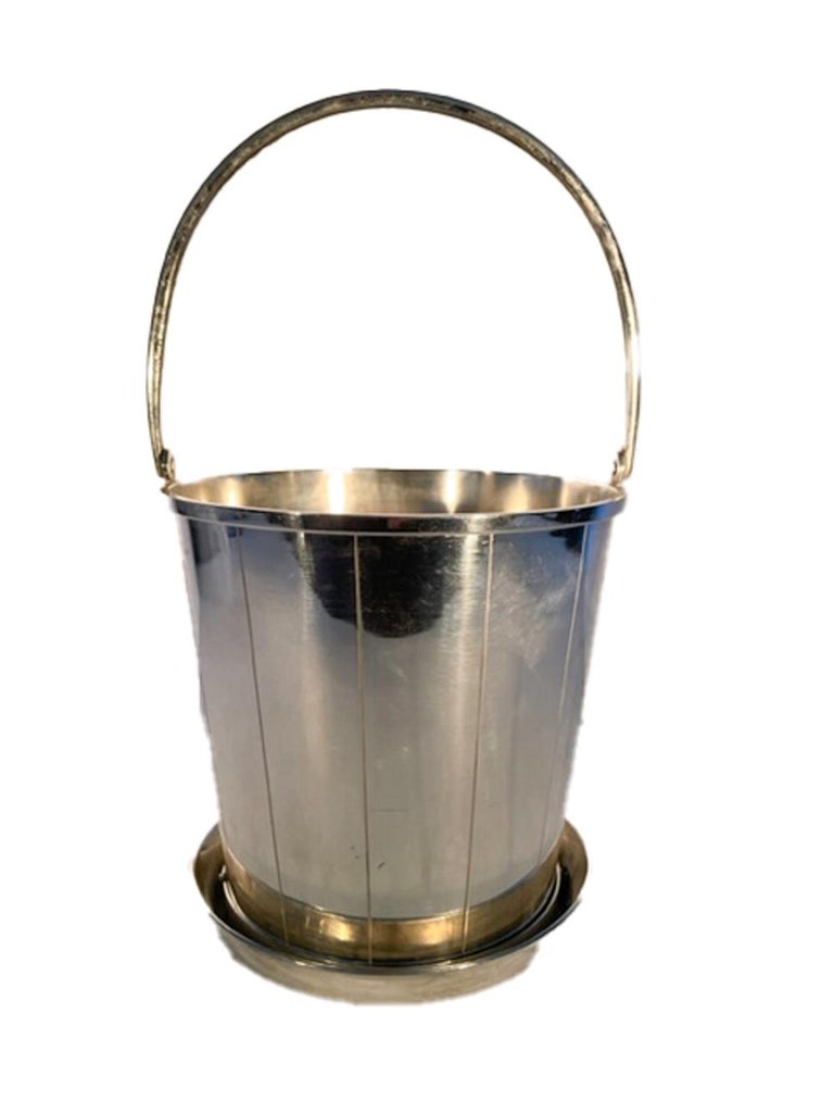 Unusual Art Deco Silver Plate Ice Bucket W/Ice Drain and Detachable ...