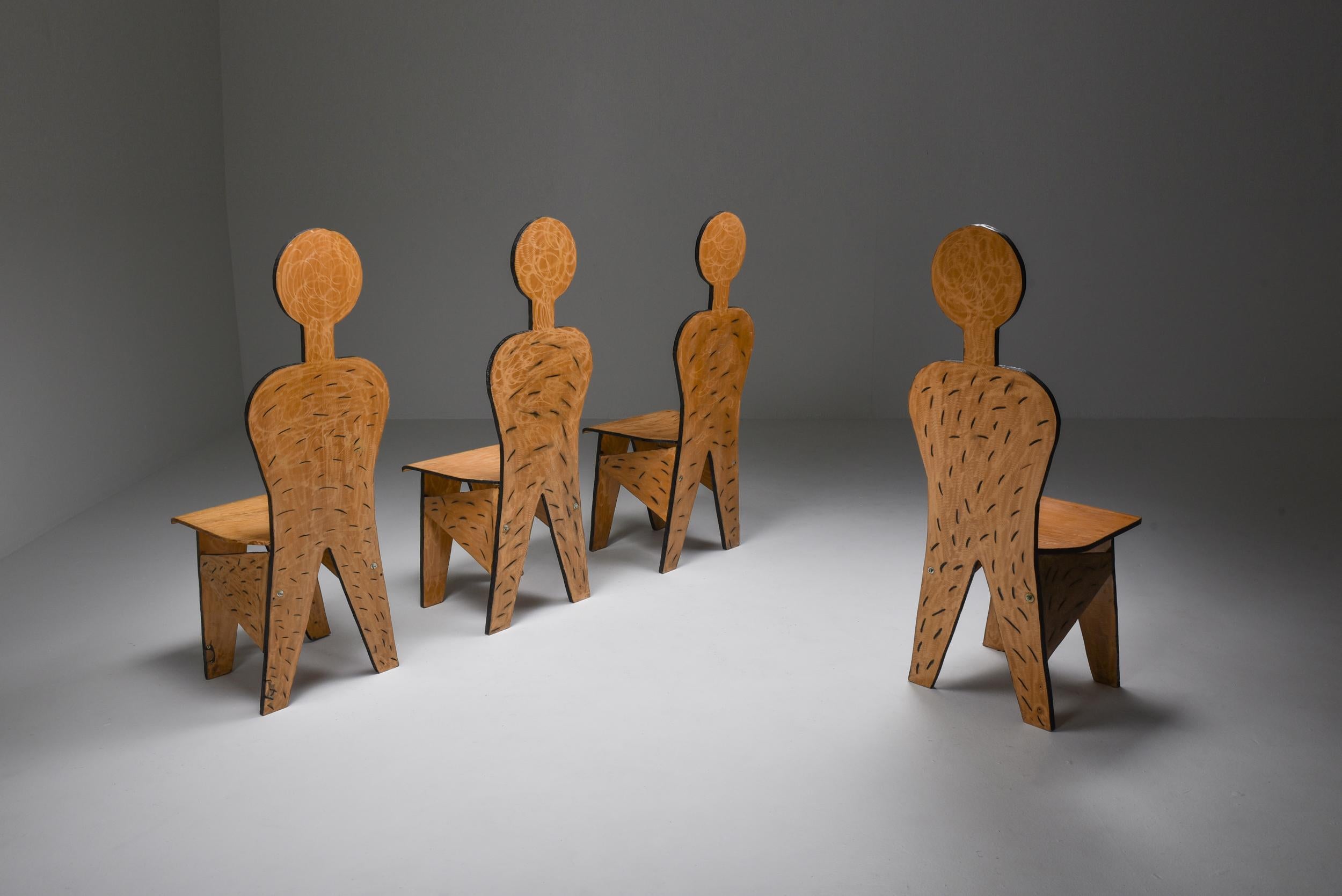 Unusual Artist Chairs, Italy, 1980s at 1stDibs