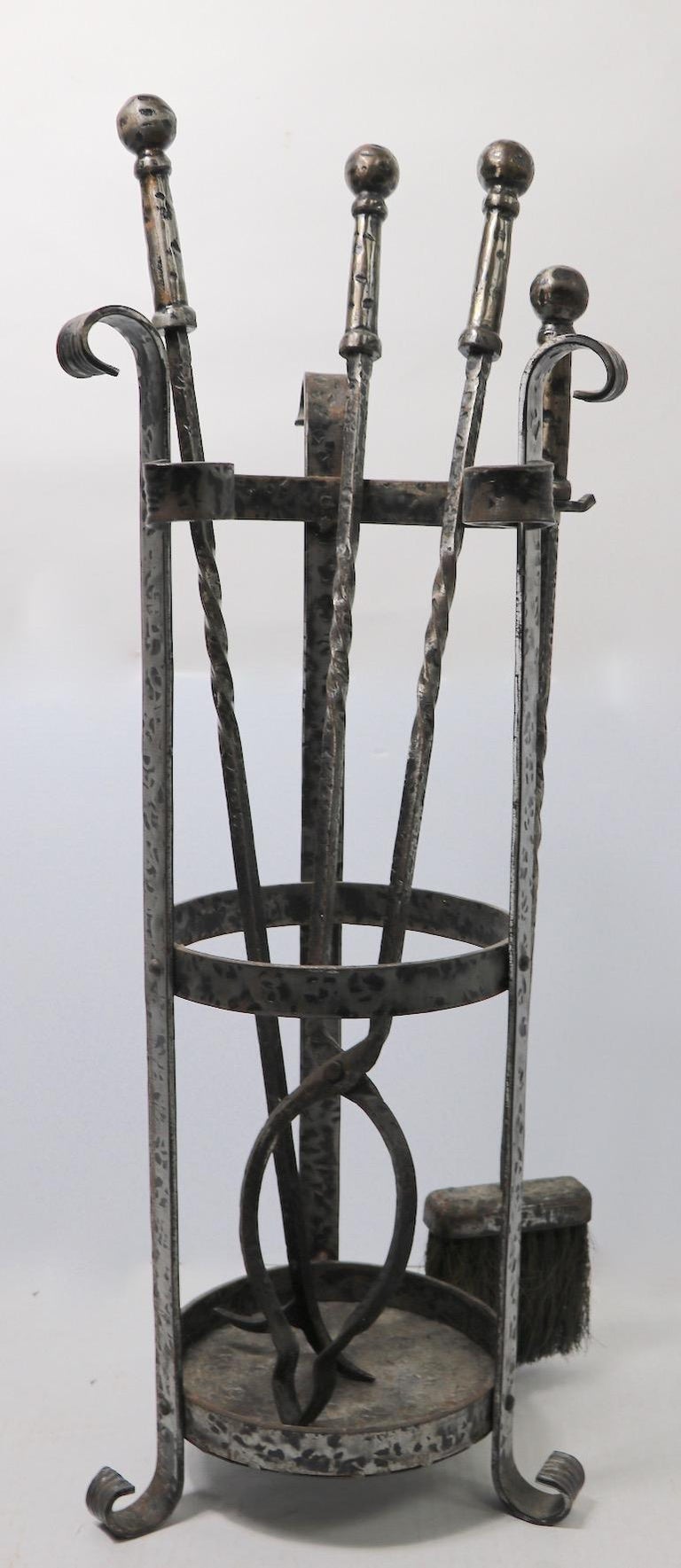 Unusual Arts and Crafts Fireplace Tool Set at 1stDibs