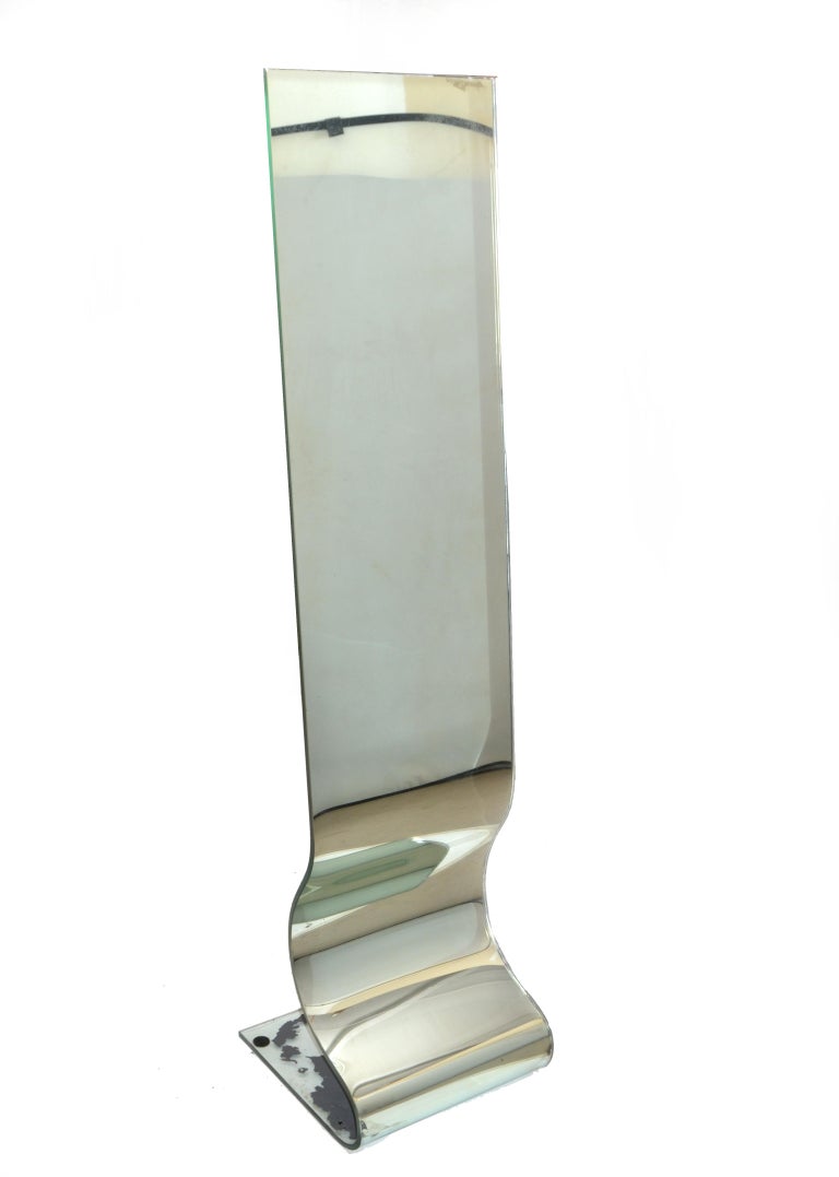 Unusual Bend Glass Full Body Rectangular Floor Mirror Mid-Century ...