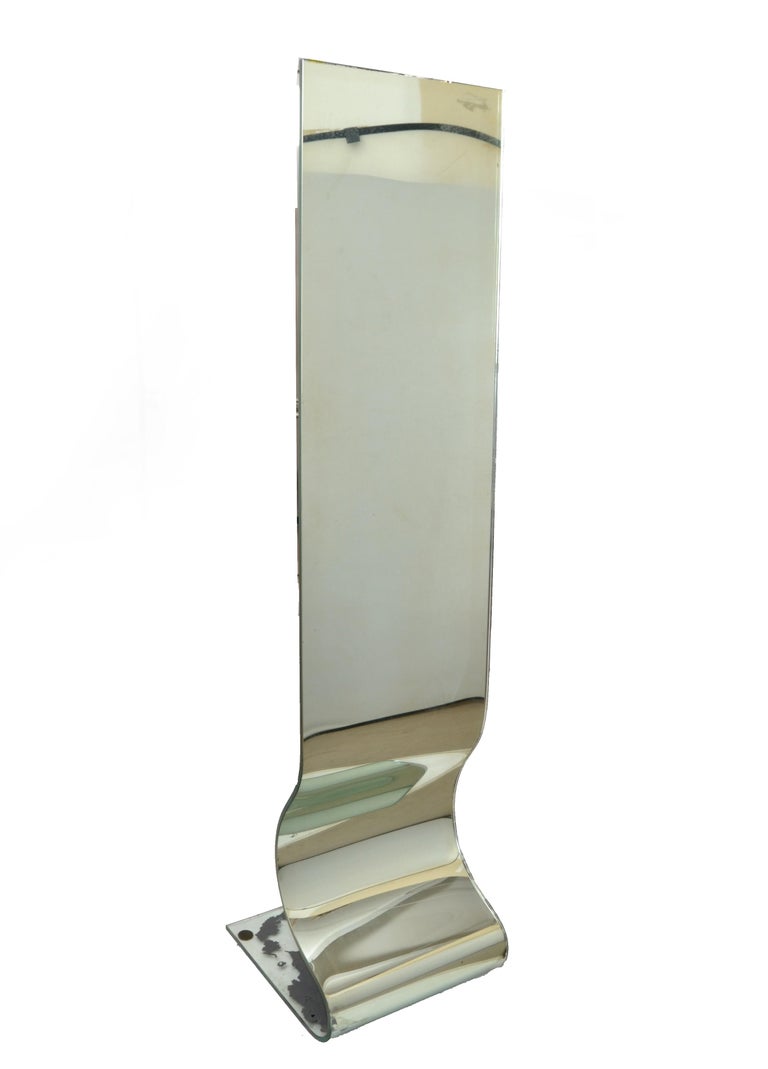 Unusual Bend Glass Full Body Rectangular Floor Mirror Mid-Century ...