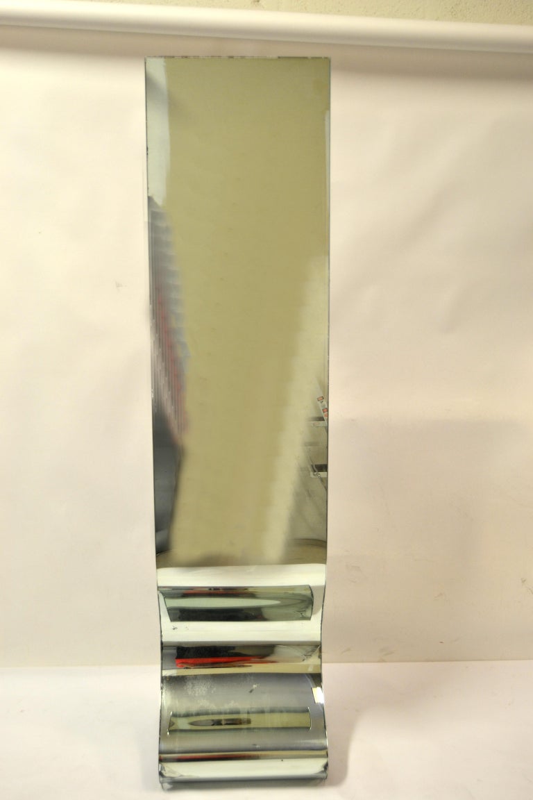 Unusual Bend Glass Full Body Rectangular Floor Mirror Mid-Century ...