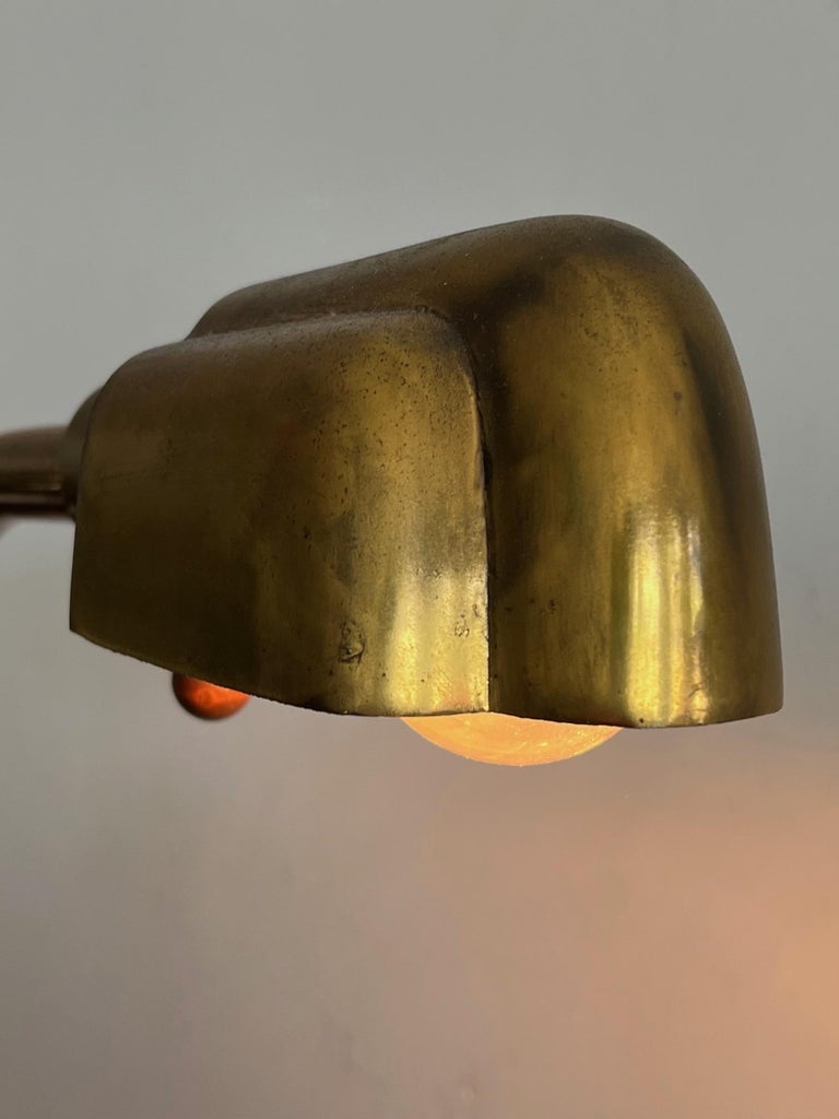 Unusual Brass Reading Lamp, ca' 1970's For Sale at 1stDibs