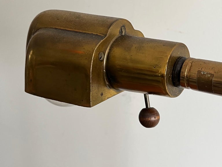 Unusual Brass Reading Lamp, ca' 1970's For Sale at 1stDibs