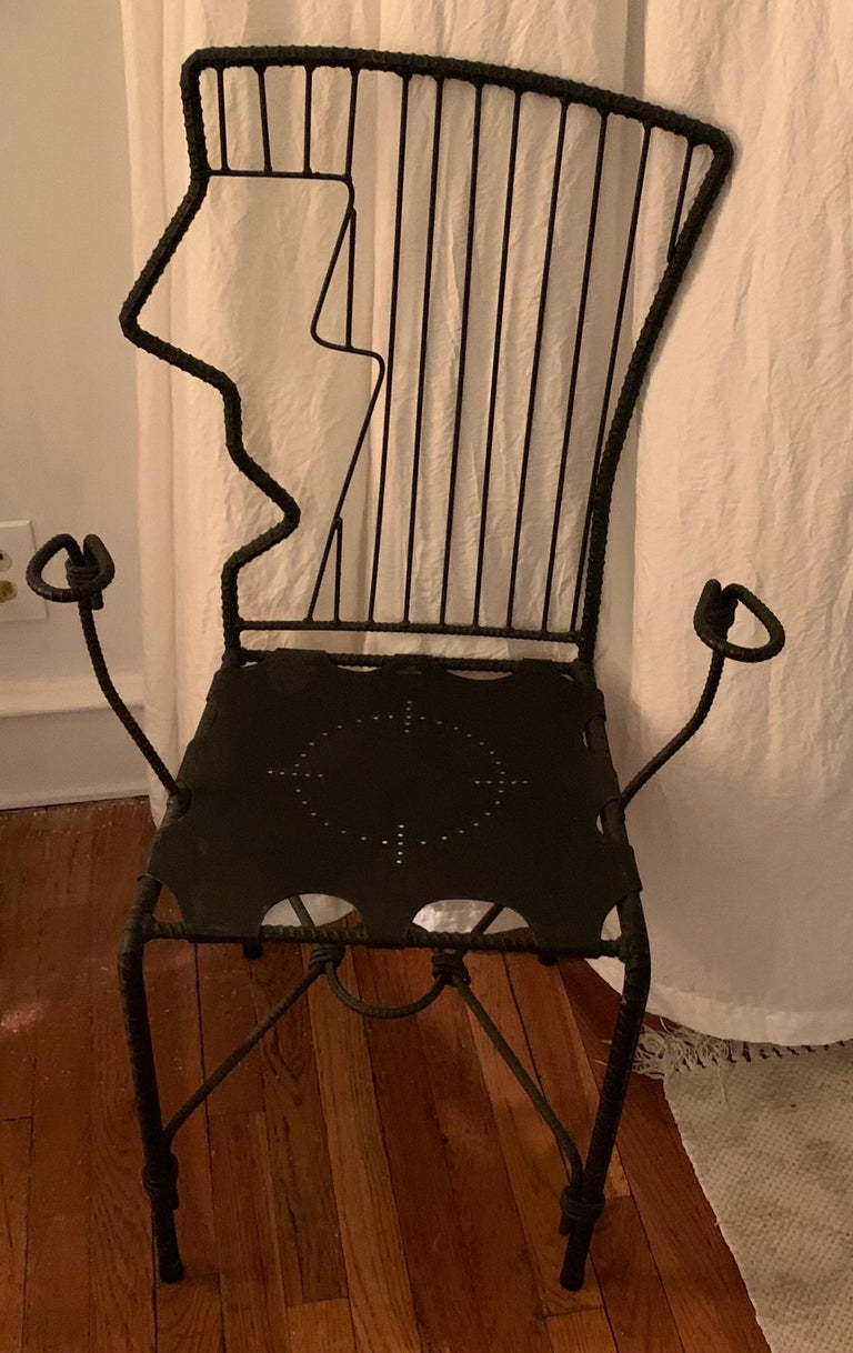 Sculptural Iron Face Chairs by Industrial Artist Ries Niemi, 1990 For ...