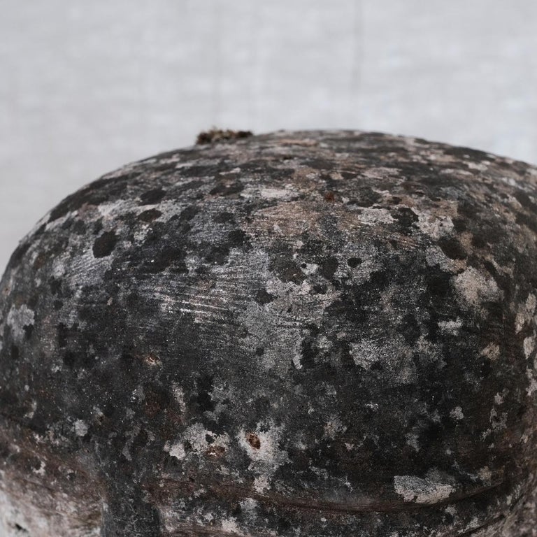 Unusual Carved Stone French Head Sculpture For Sale at 1stDibs