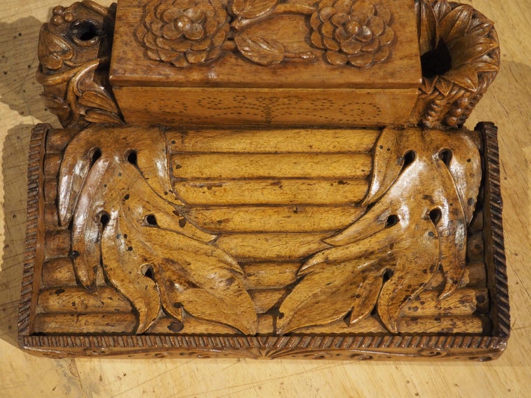 Unusual Carved Walnut Wood Inkwell from France, Circa 1880 For Sale at ...