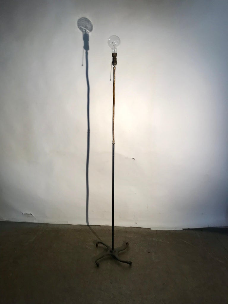 Unusual Cast Iron and Brass Goose-Neck Industrial Floor Lamp, by ...