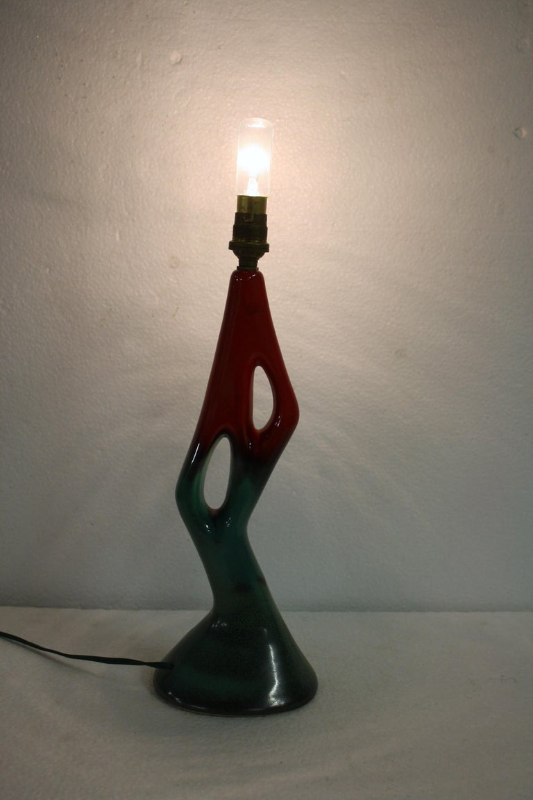Unusual Ceramic Table Lamp, 1960s at 1stDibs