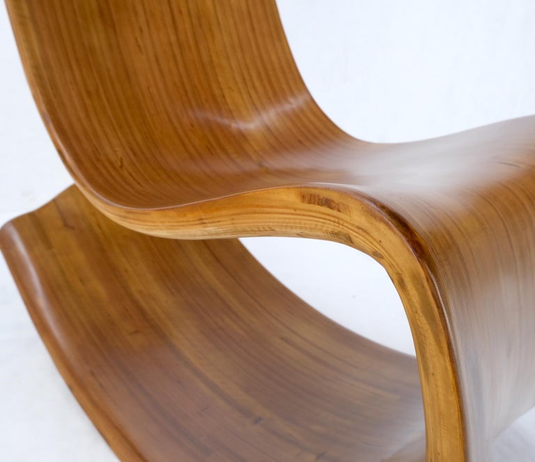 Unusual Cradle Shape Seat One Piece of S Curve Molded Wood Rocking ...