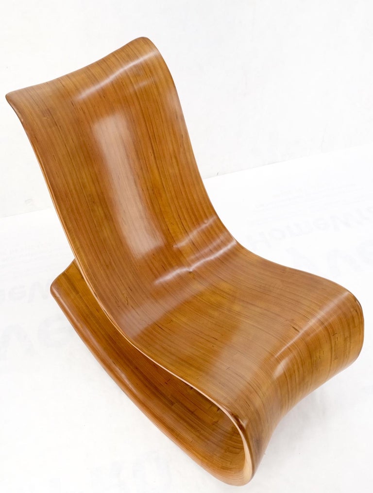 Unusual Cradle Shape Seat One Piece of S Curve Molded Wood Rocking ...