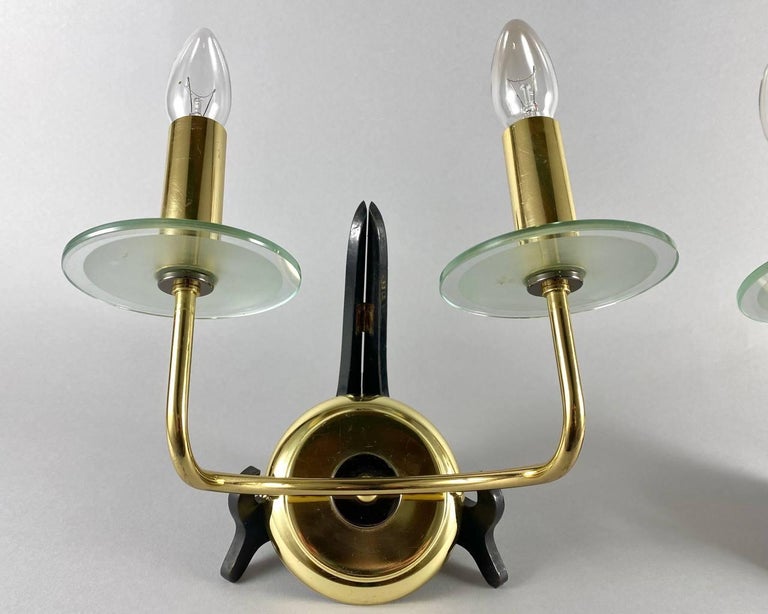 Unusual Designer Wall Sconces by Massive, Belgium Set 2 Vintage Wall ...