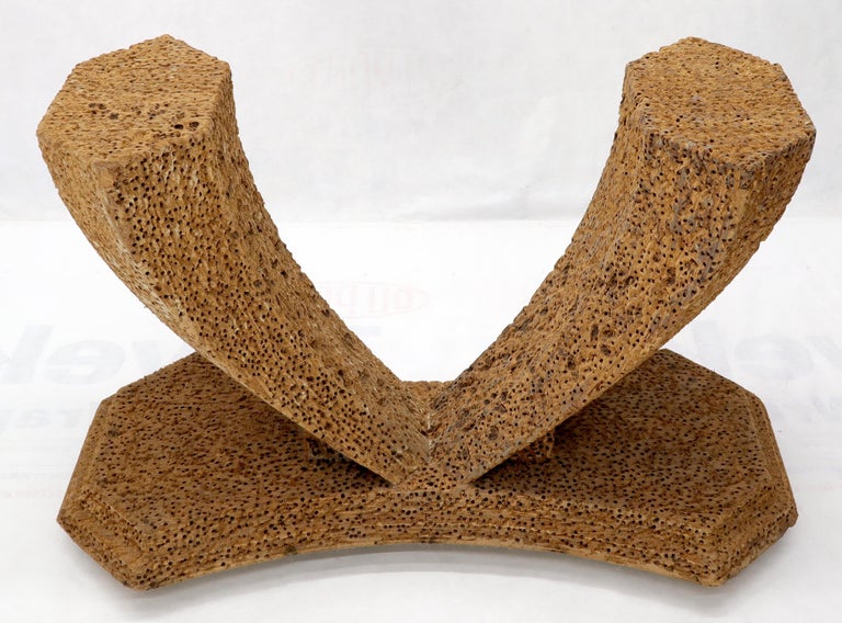 Unusual Distressed Wood V-Shape Base Large Console Sofa Table with ...