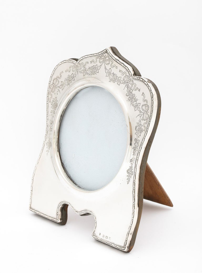 Unusual Edwardian Sterling Silver Wood-Backed Picture Frame For Sale at ...